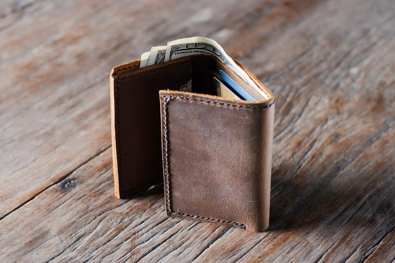 Men s Leather Trifold Wallets IUCN Water