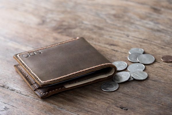 Leather Coin Pocket Wallet [Handmade] [Personalized]