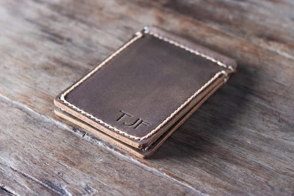 Vertical Money Clip Wallet [Handmade] [Personalized]