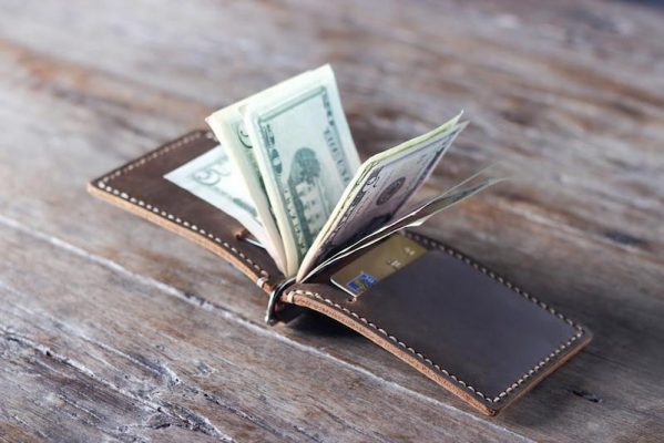 Vertical Money Clip Wallet [Handmade] [Personalized]