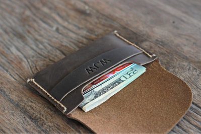 Leather Front Pocket Wallet | Handmade Envelop Sleeve Design