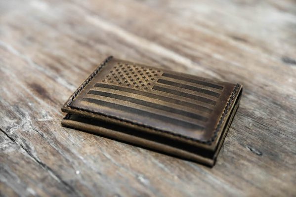 American Flag Wallet [Handmade] [Distressed Leather]