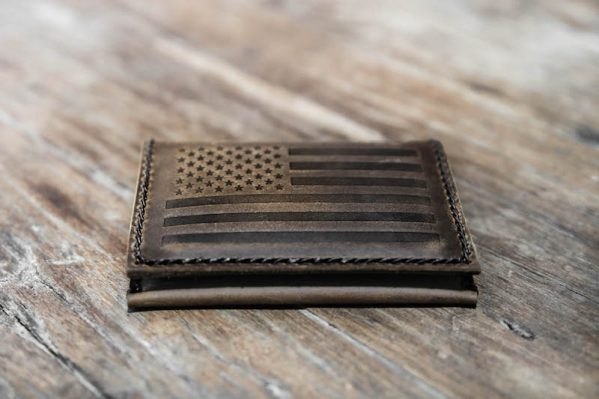 American Flag Wallet [Handmade] [Distressed Leather]