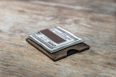 Minimalist Money Clip Wallet | Handmade Premium Distressed Leather
