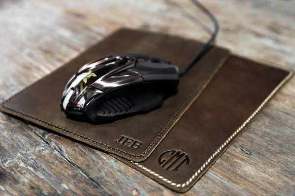 Personalized Leather Mouse Pad [Handmade to Order]